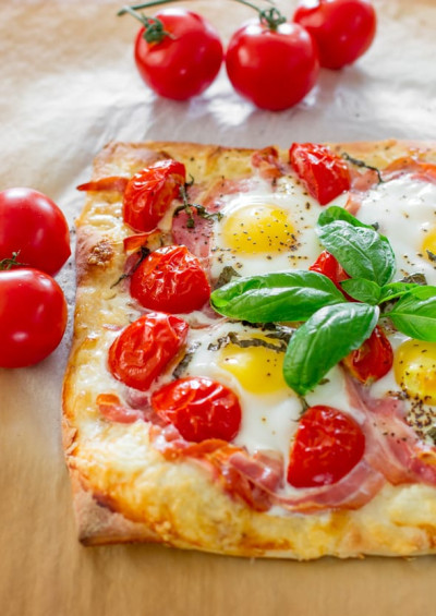 Pancetta and Gruyere Breakfast Pizza - Jo Cooks