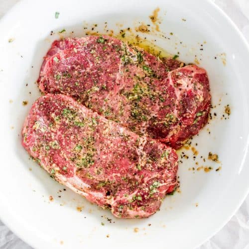 Creamy Polenta with Grilled Steak and Roasted Tomatoes - Jo Cooks