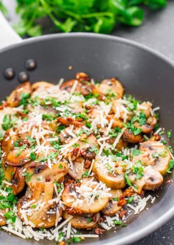 Sauteed Garlic and Parmesan Mushrooms - Jo Cooks