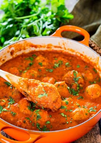 Cajun Meatballs in Fire Roasted Tomato Sauce - Jo Cooks