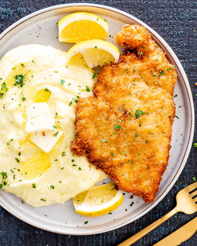 Crispy, Golden Chicken Schnitzel - Jo Cooks