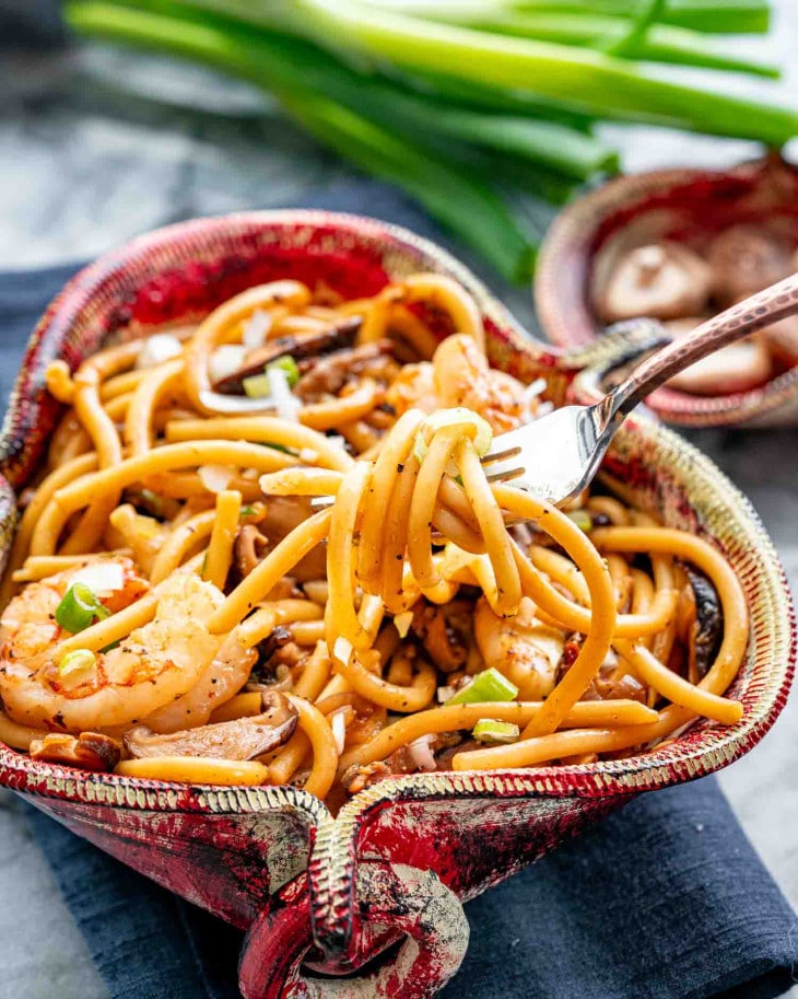 Shrimp Shiitake Noodles - Jo Cooks