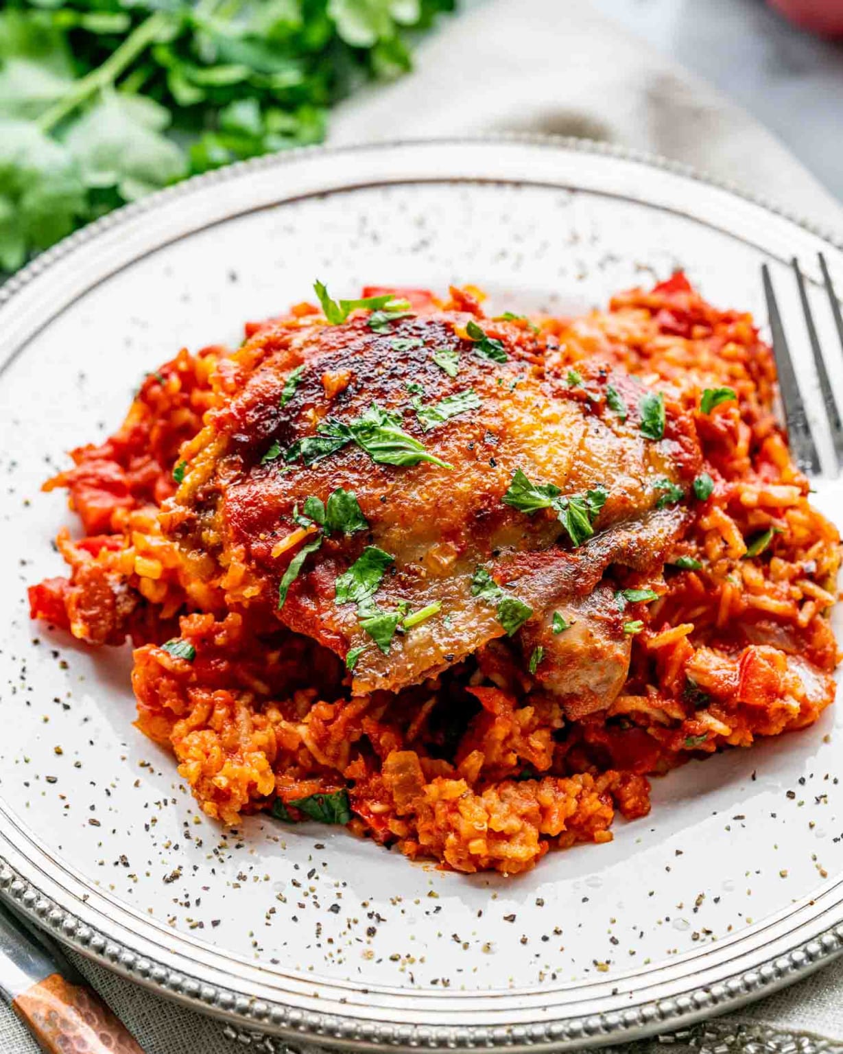 One Pot Spanish Chicken and Rice - Jo Cooks