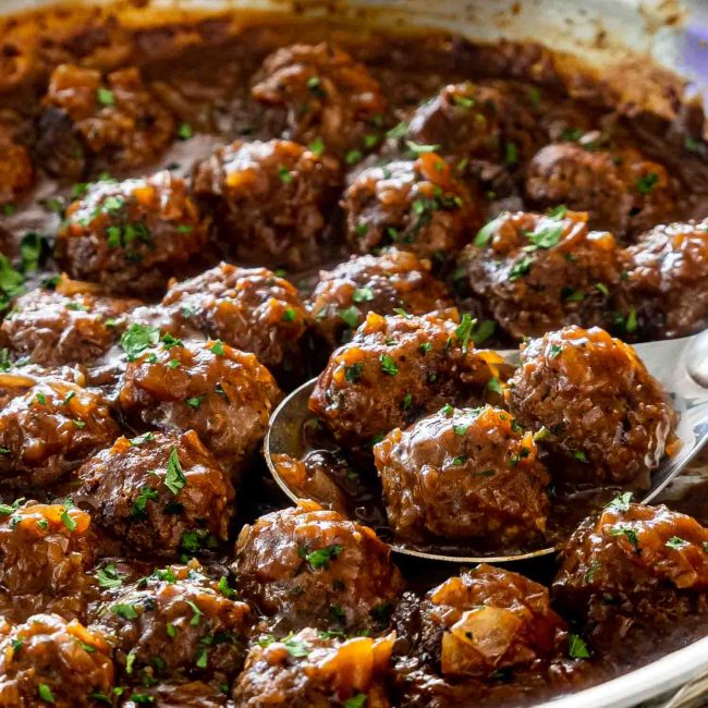 Salisbury Steak Meatballs - Jo Cooks