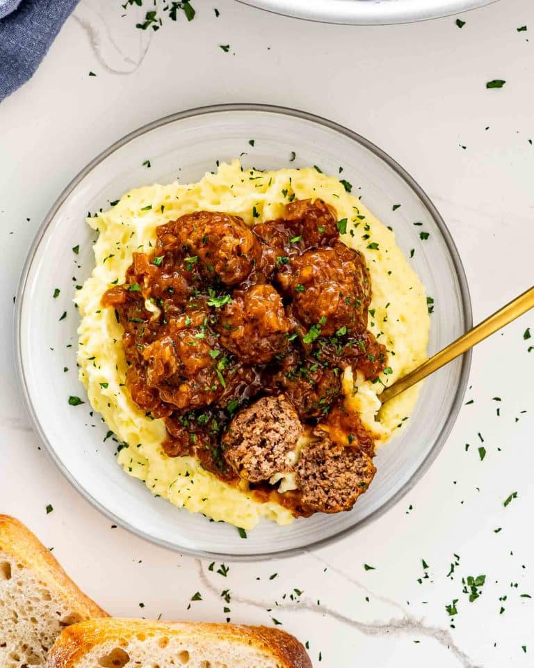 Salisbury Steak Meatballs - Jo Cooks