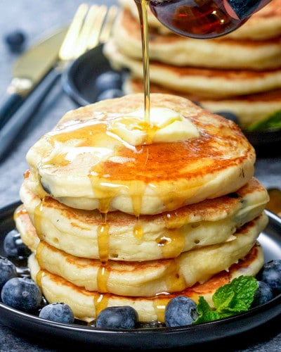 Lemon Blueberry Ricotta Pancakes - Jo Cooks