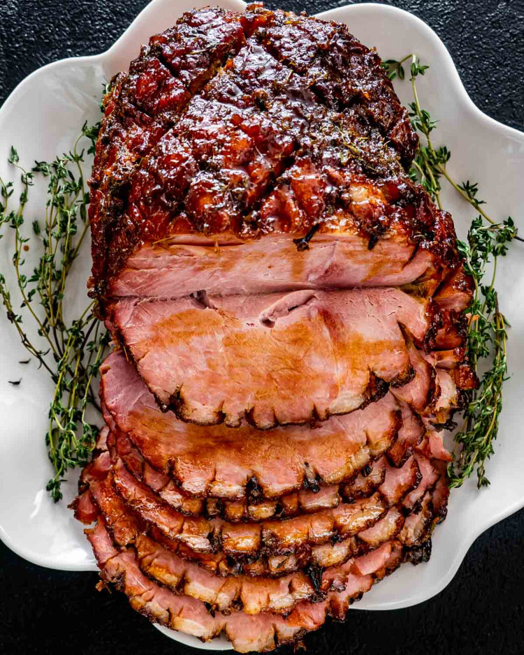 Bourbon Glazed Baked Ham - Jo Cooks