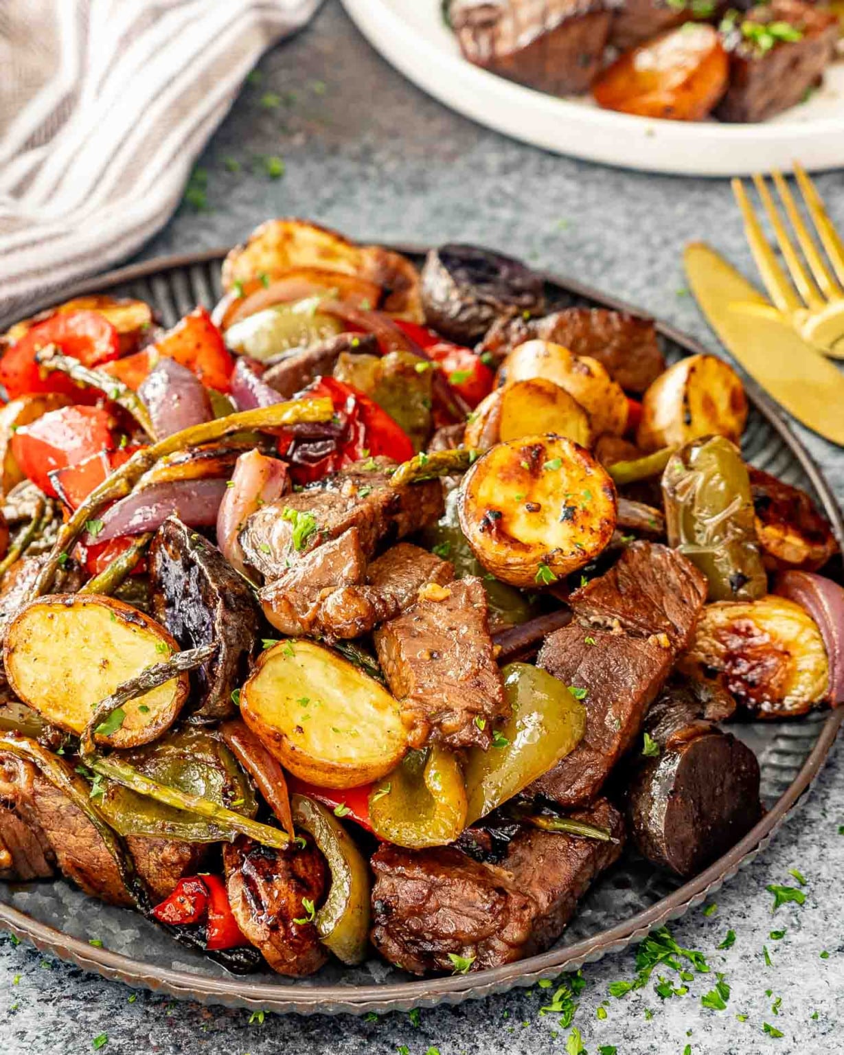 Balsamic Glazed Steak Tips and Veggies Sheet Pan - Jo Cooks
