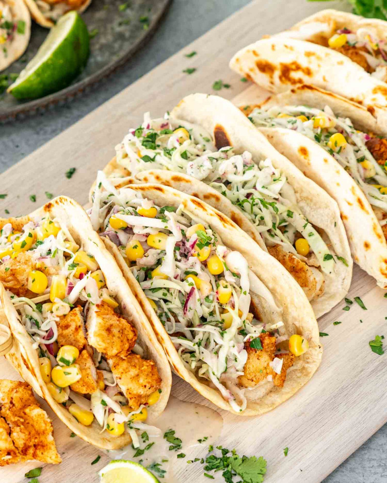 Crispy Fried Chicken Tacos - Jo Cooks