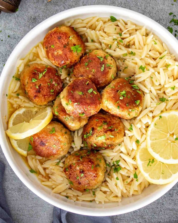 Chicken Meatballs in Lemon Butter Sauce - Jo Cooks